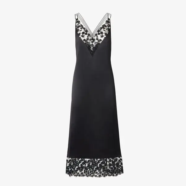 Fendi Dress Black Silk And Lace Dress